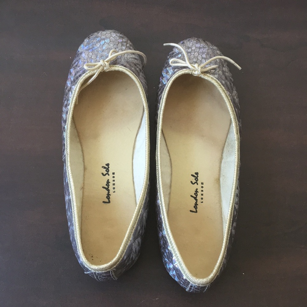 London Sole Metallic Lilac “Lizard” Ballet Flats - Gem